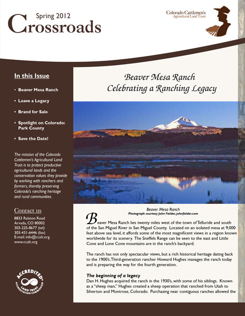 Newsletters - Colorado Cattlemen's Agricultural Land Trust